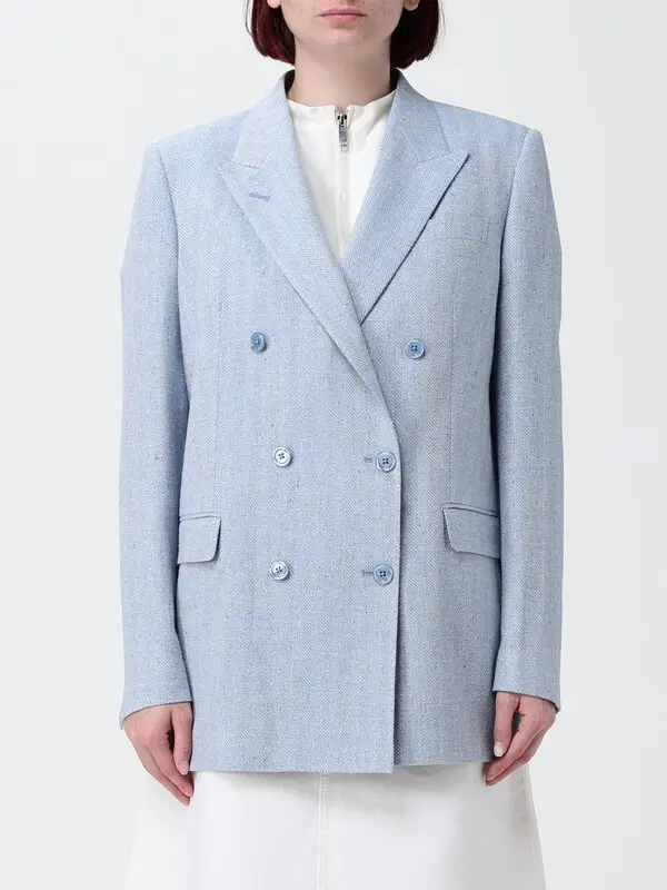 Tagliatore Double Breasted Cotton Blend Blazer - Blue