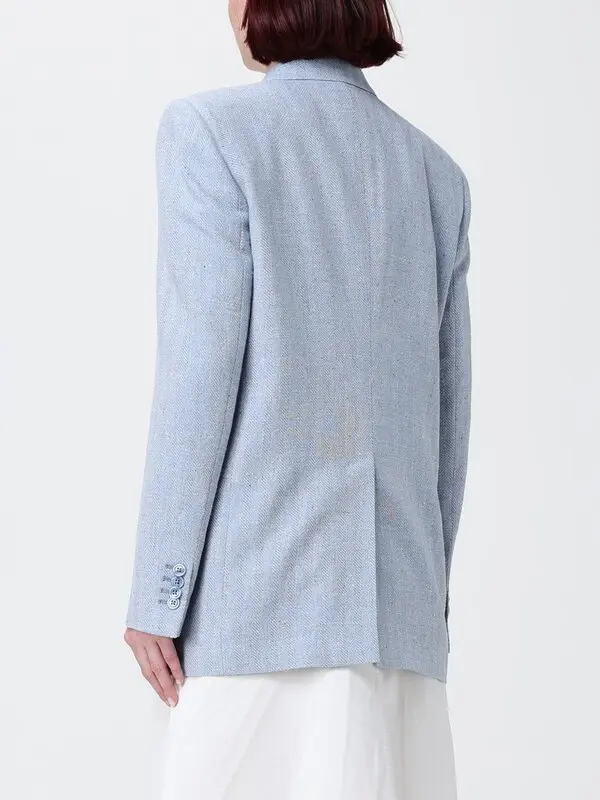 Tagliatore Double Breasted Cotton Blend Blazer - Blue