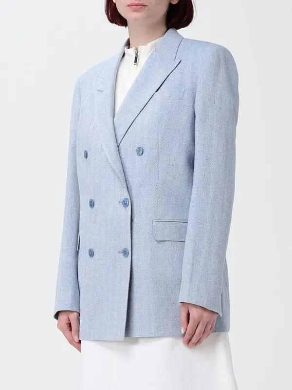 Tagliatore Double Breasted Cotton Blend Blazer - Blue