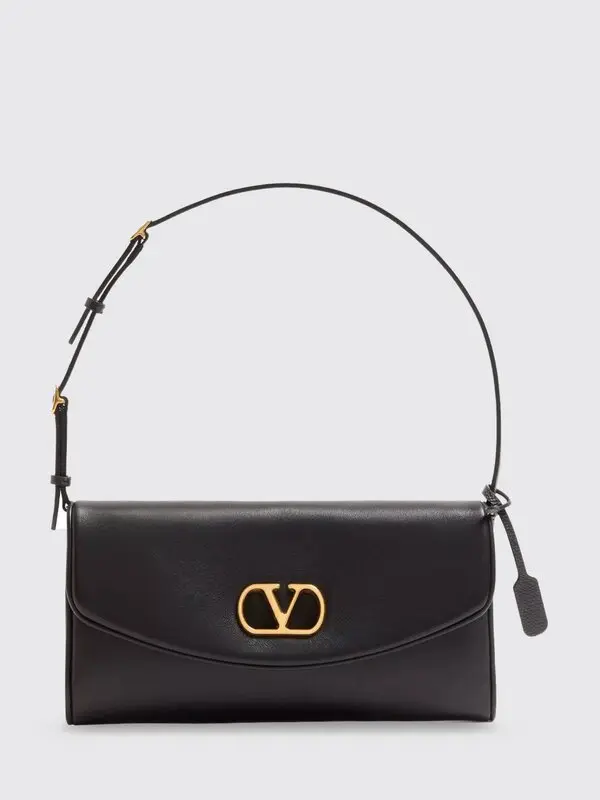 Valentino Garavani Devain Nappa Leather Shoulder Bag - Black