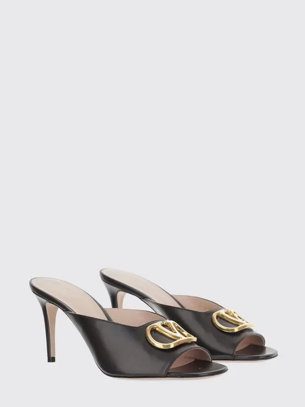 Valentino Garavani Vlogo Signature Leather Mules - Black
