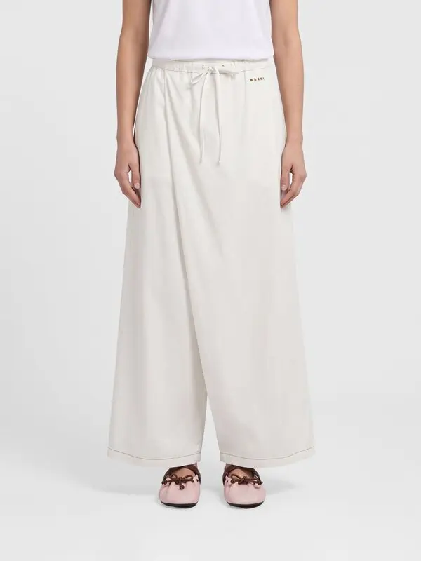 Marni Wide Leg Cotton Trousers - Lilac