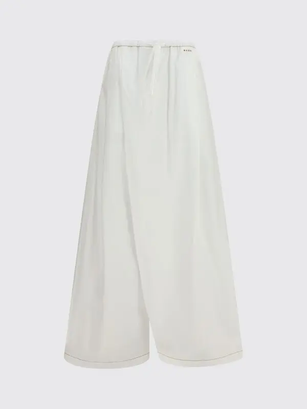 Marni Wide Leg Cotton Trousers - Lilac