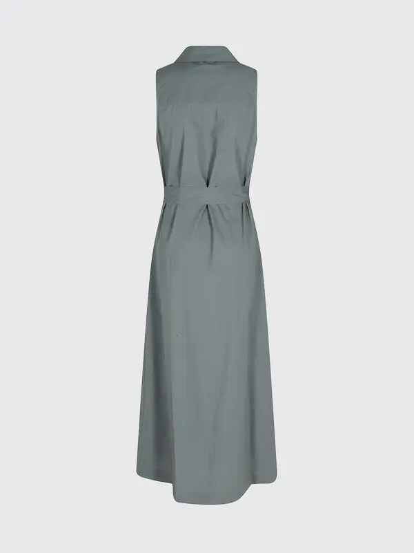 Woolrich Sleeveless Button-up Shirt Dress With Belt - Green