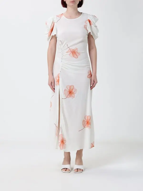 MAR DE MARGARITAS Floral Print Viscose Midi Dress