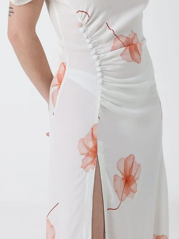 MAR DE MARGARITAS Floral Print Viscose Midi Dress