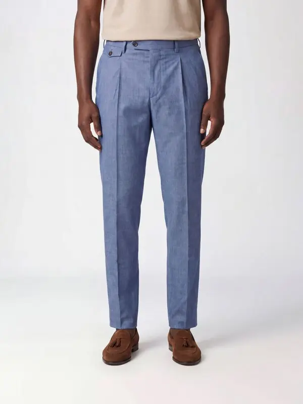 PT TORINO Virgin Wool Blend Chino Trousers - Blue