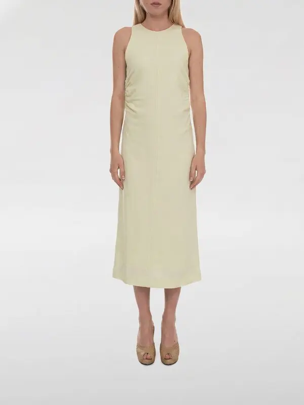 BOSS Sleeveless Midi Dress With Ruching - Green