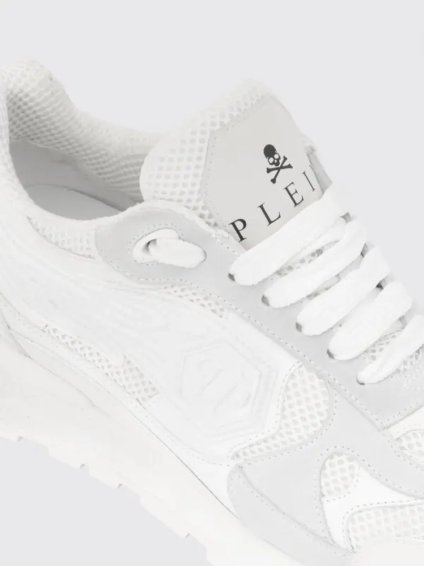 Philipp Plein Leather And Mesh Low Top Sneakers - White