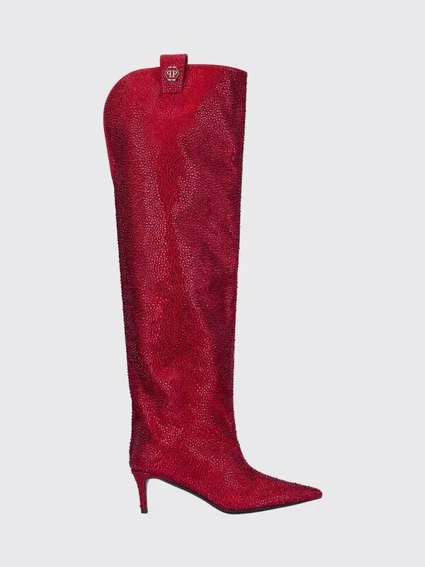 Philipp Plein Embellished Over-the-knee Boots - Red