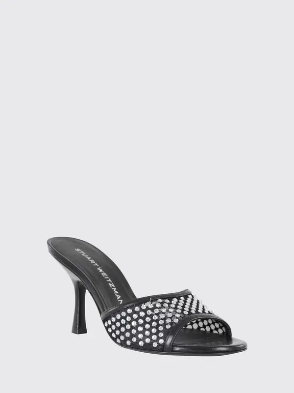 STUART WEITZMAN Embellished Heeled Mules - Black