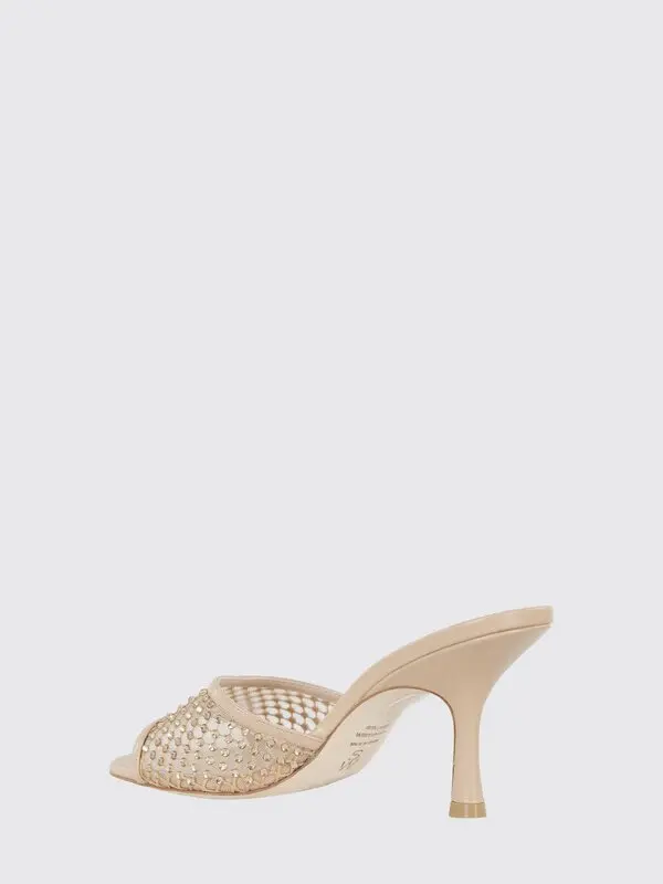 STUART WEITZMAN Embellished Mesh Nylon Stiletto Mules - Pink