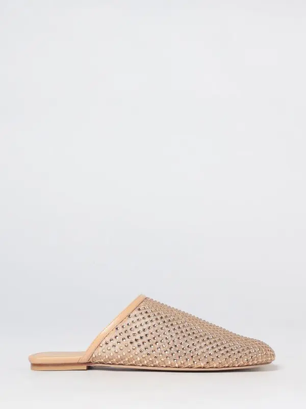 STUART WEITZMAN Embellished Flat Mules - Gold