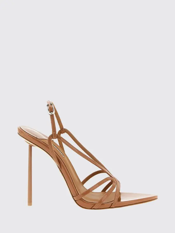 LE SILLA Eugenie Patent Leather Slingback Sandals - Brown