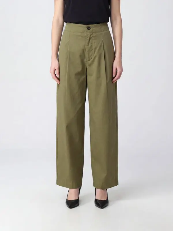 Soeur Daley Wide Organic Cotton Trousers - Green