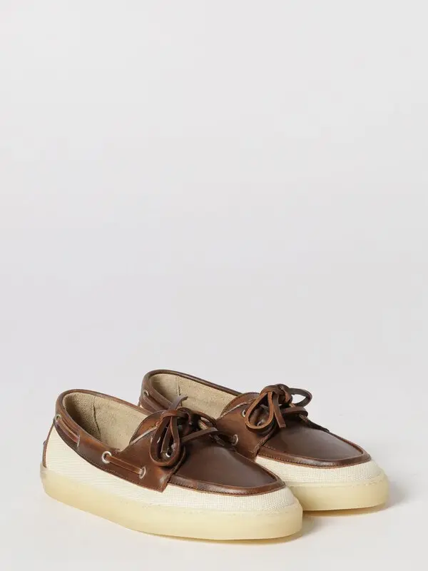 SUMMERY COPENHAGEN Leather And Canvas Loafers