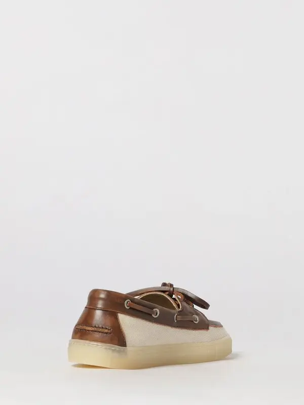 SUMMERY COPENHAGEN Leather And Canvas Loafers