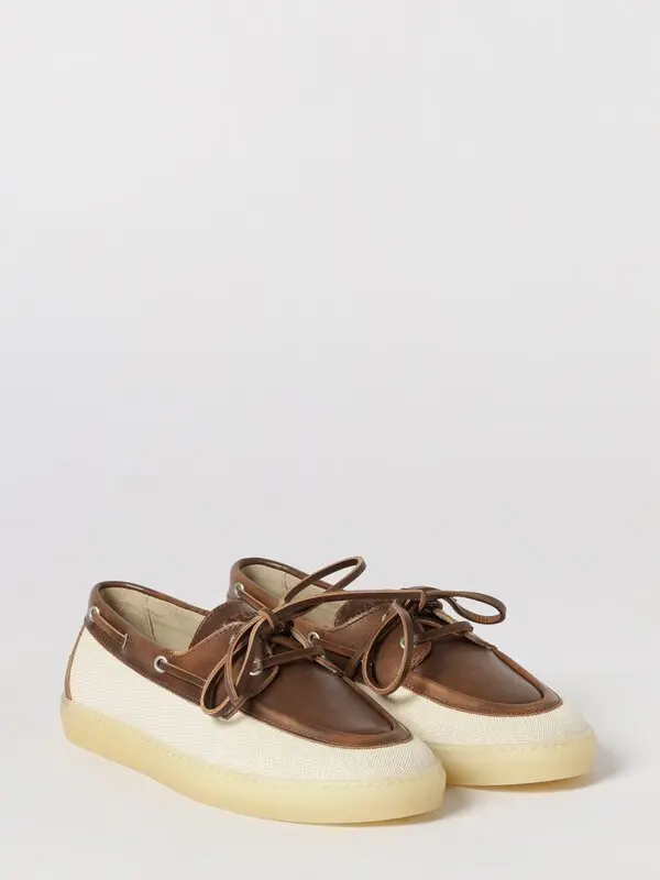 SUMMERY COPENHAGEN Leather And Canvas Loafers