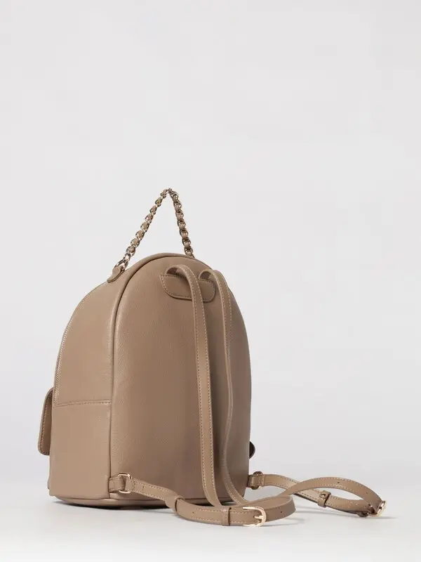 Liu Jo Grained Faux Leather Backpack With Top Handle And Chain Detail