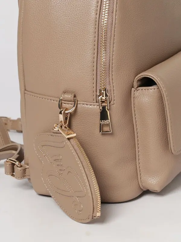 Liu Jo Grained Faux Leather Backpack With Top Handle And Chain Detail