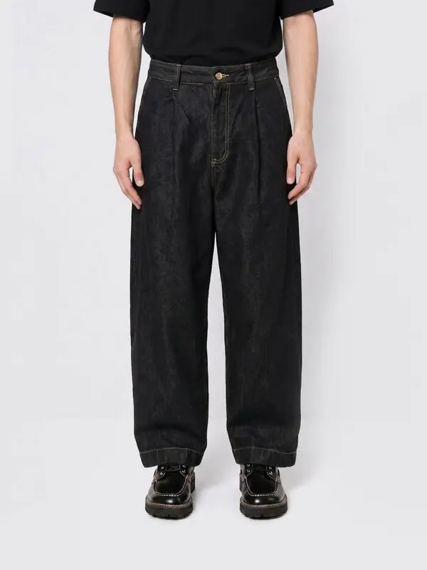 Studio Nicholson Wide Leg Denim Jeans - Black