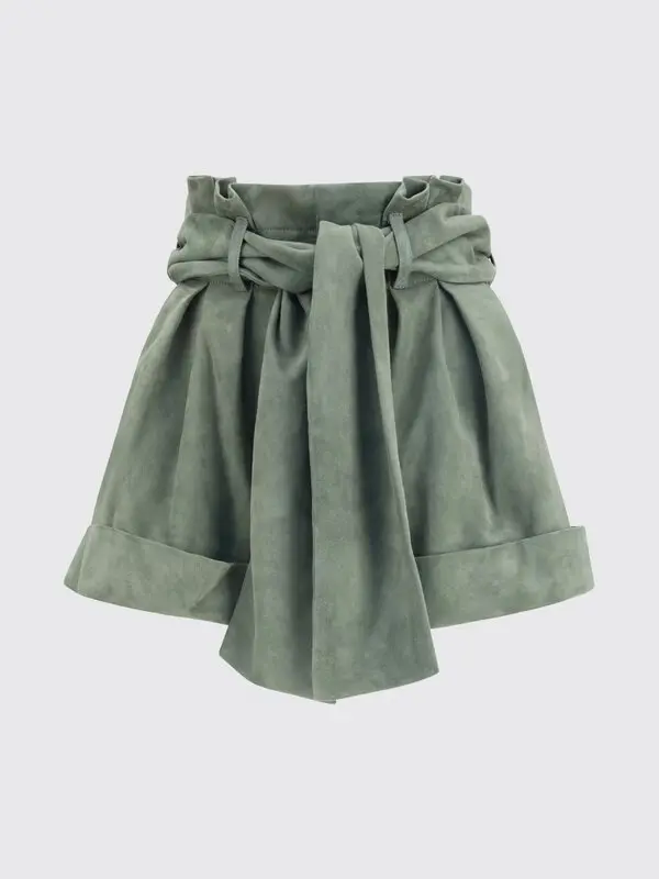Balmain Belted Suede Shorts