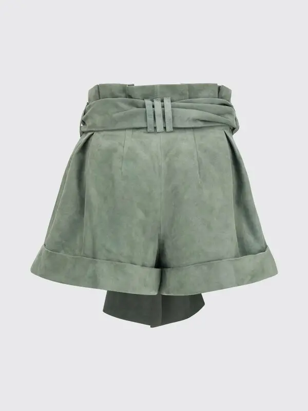 Balmain Belted Suede Shorts