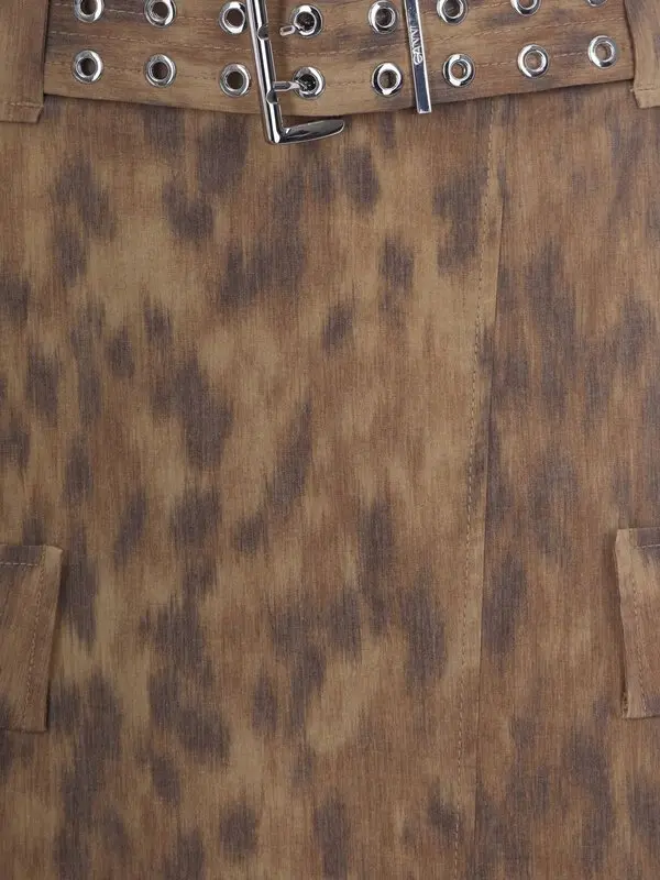 GANNI Asymmetrical Animal-print Midi Skirt In Organic Cotton