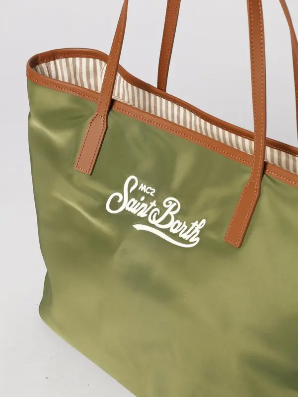 MC2 SAINT BARTH Nylon Tote Bag With Embroidered Logo - Military