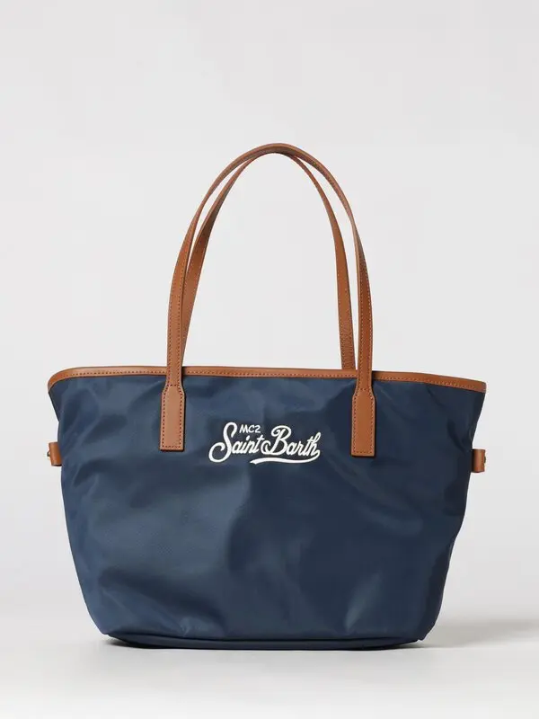 MC2 SAINT BARTH Nylon Tote Bag With Embroidered Logo - Navy