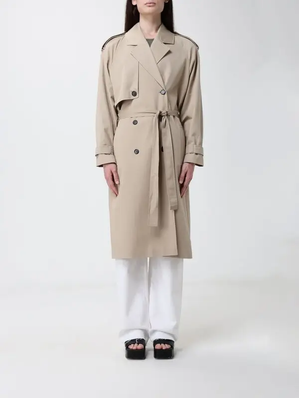 ANINE BING Ricky Long Viscose Trench Coat - Beige