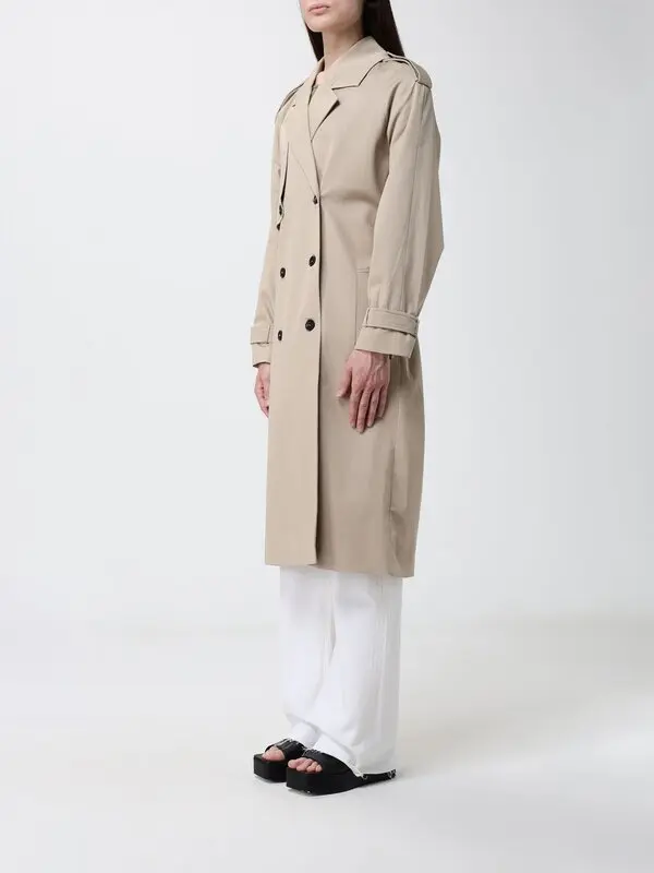 ANINE BING Ricky Long Viscose Trench Coat - Beige