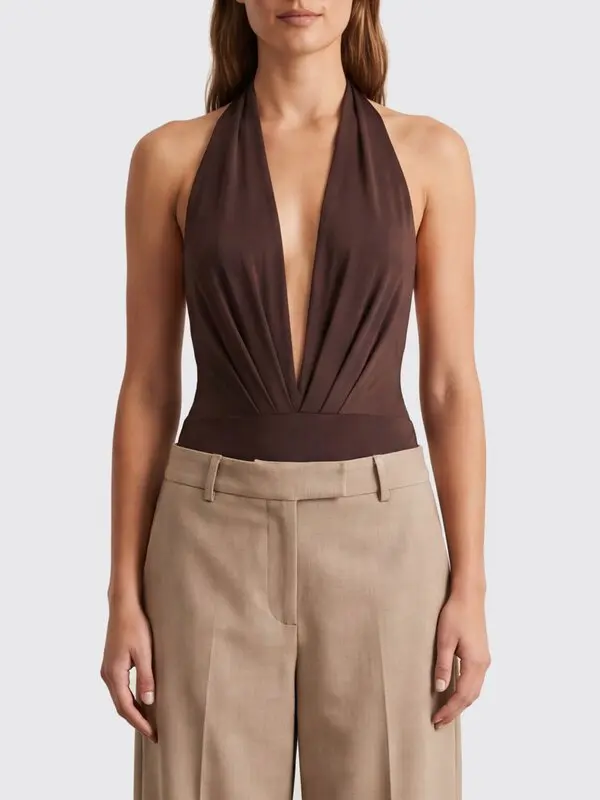 Andamane Halter Neck Bodysuit - Brown