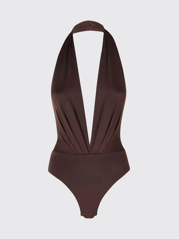 Andamane Halter Neck Bodysuit - Brown