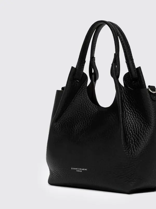 GIANNI CHIARINI Dua Hammered Leather Top Handle Bag