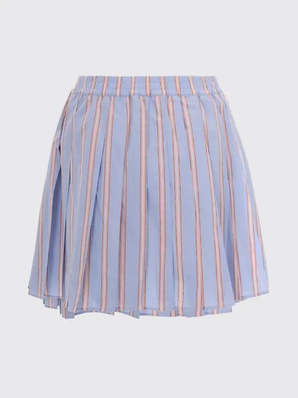 Lacoste Striped Cotton Pleated Mini Skirt