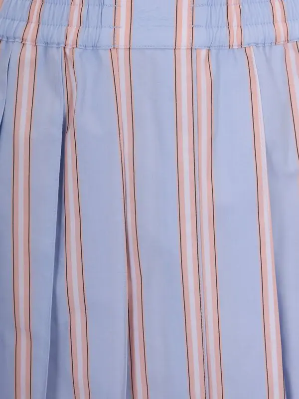 Lacoste Striped Cotton Pleated Mini Skirt