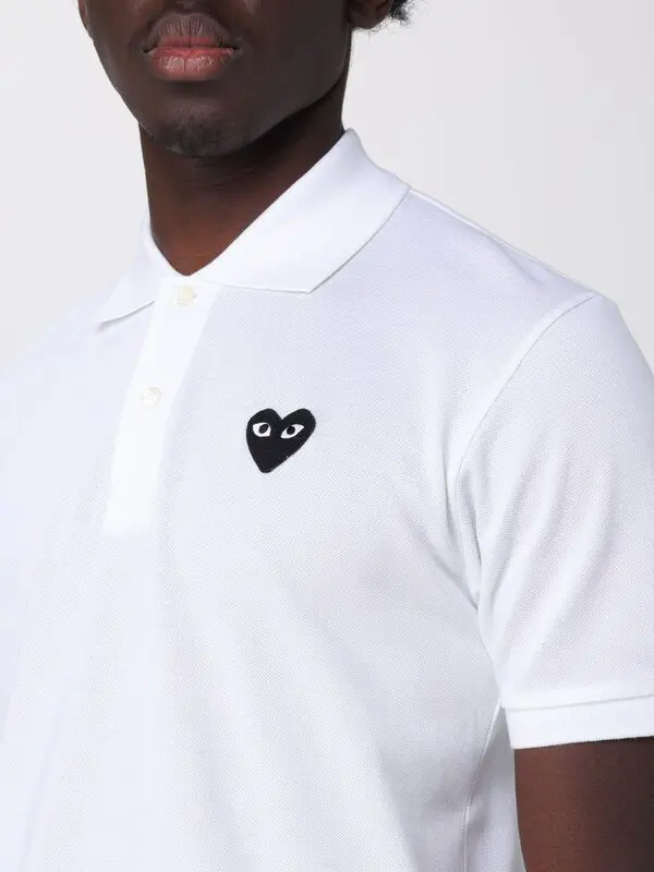 Play Comme Des Garcon Cotton Polo Shirt With Logo