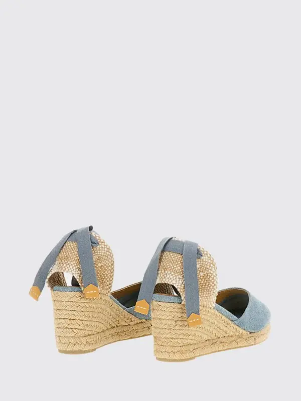 CastaÑer Wedge Espadrille With Tie Fastening - Gnawed Blue