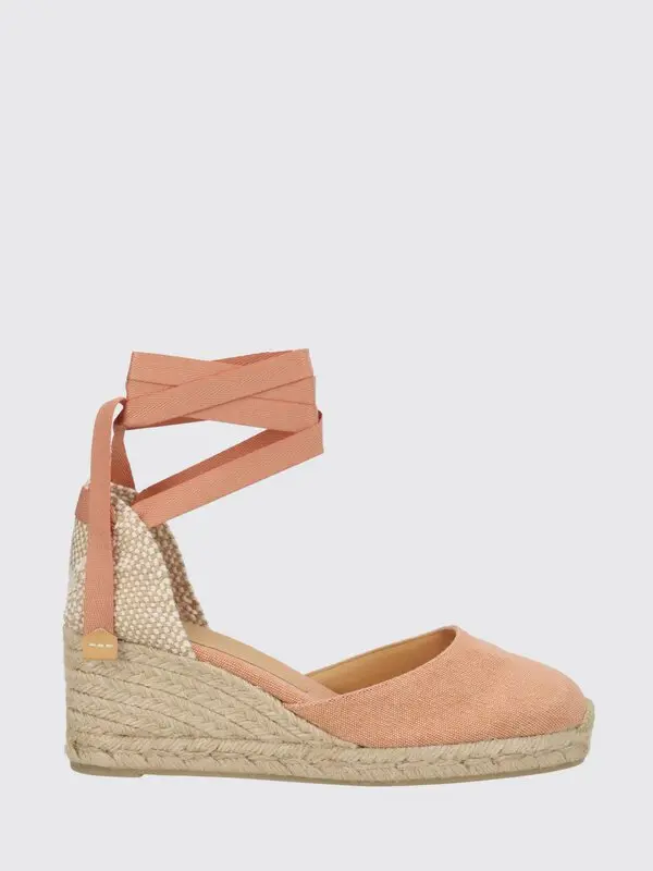 CastaÑer Wedge Espadrille With Tie Fastening - Pink
