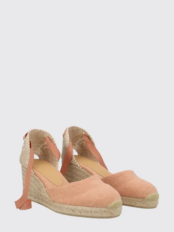 CastaÑer Wedge Espadrille With Tie Fastening - Pink