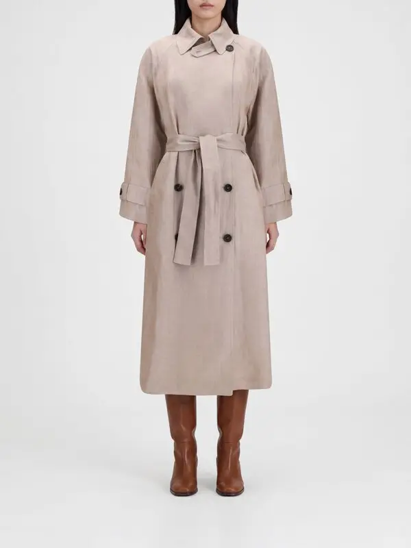 Brunello Cucinelli Double-breasted Linen Trench Coat
