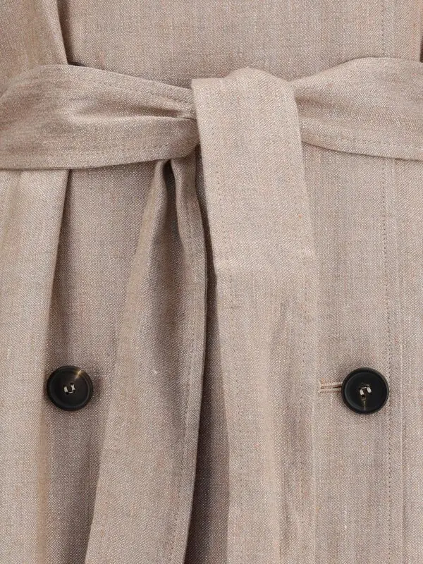 Brunello Cucinelli Double-breasted Linen Trench Coat