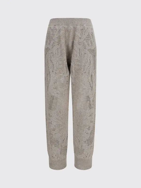 Brunello Cucinelli Sequined Cotton And Linen Trousers