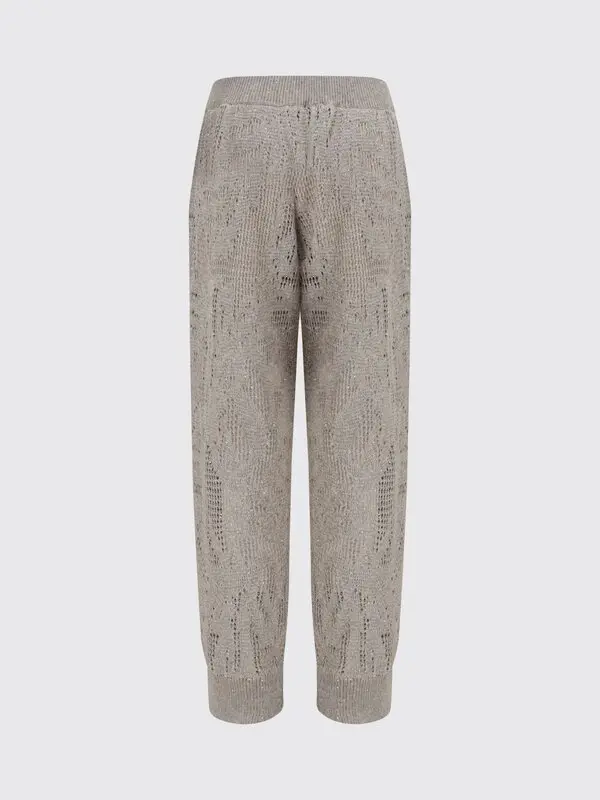 Brunello Cucinelli Sequined Cotton And Linen Trousers