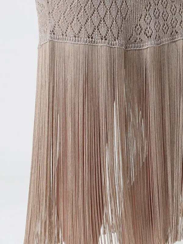 SIMONA CORSELLINI Crochet Midi Dress With Fringe