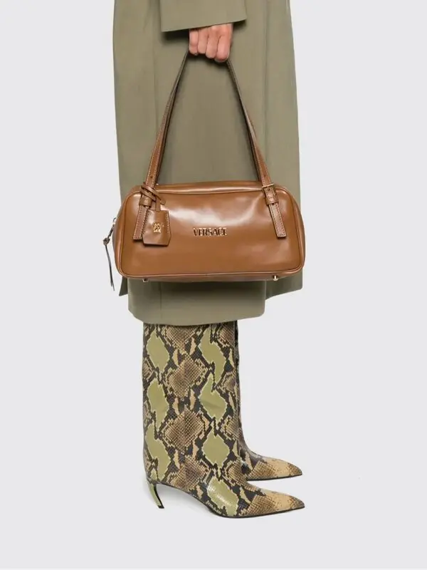 Versace Leather Shoulder Bag - Brown