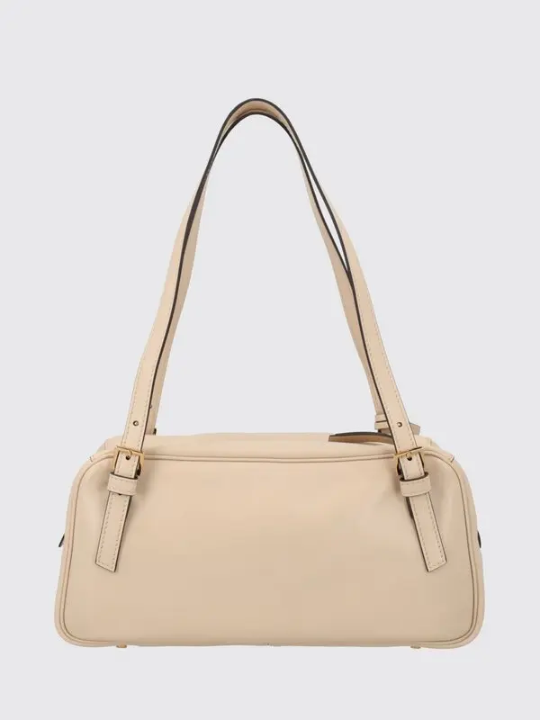 Versace Smooth Lambskin Tag Shoulder Bag - Ivory