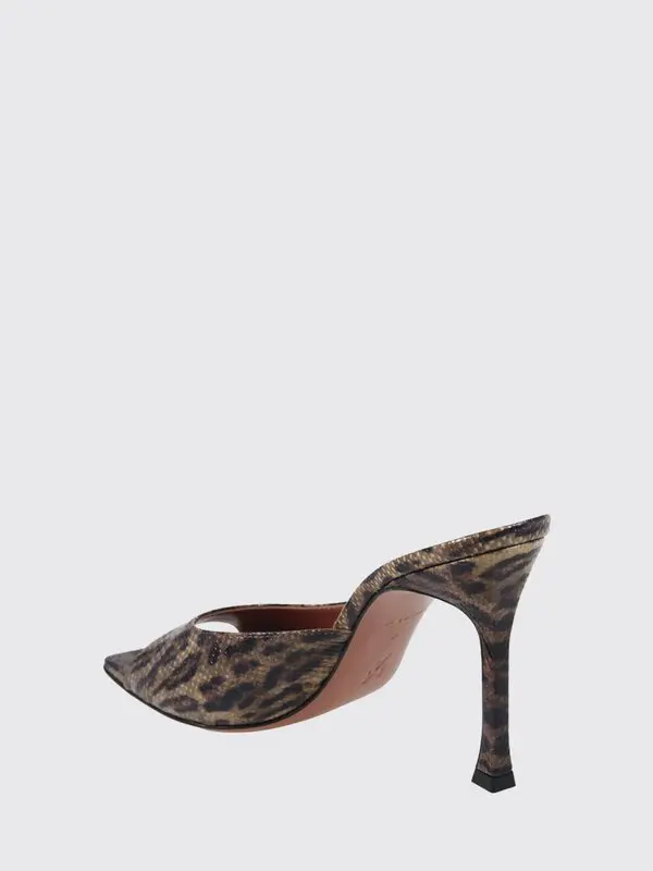 Amina Muaddi Alexa Python Print Leather Mules