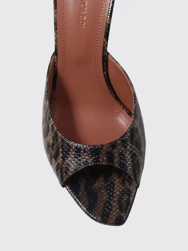 Amina Muaddi Alexa Python Print Leather Mules